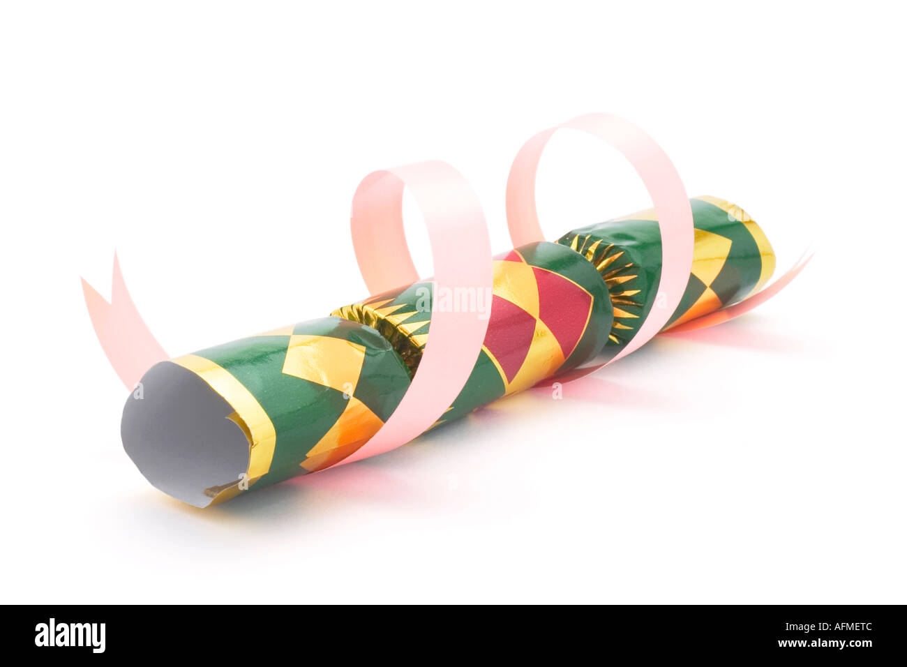 Christmas Cracker with Ribbon Stock Photo - Alamy