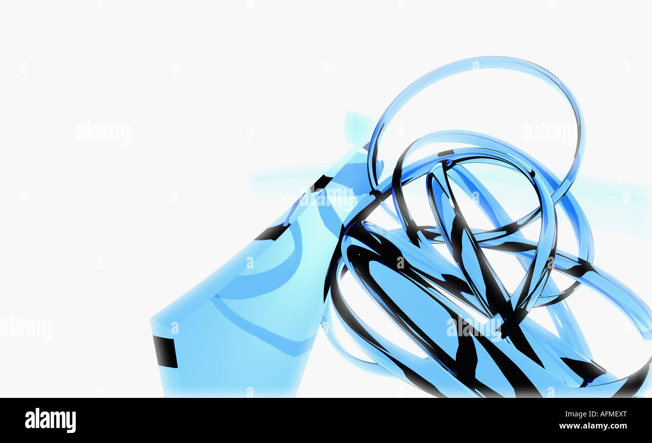 Blue abstract spiral pattern on a white background Stock Photo - Alamy