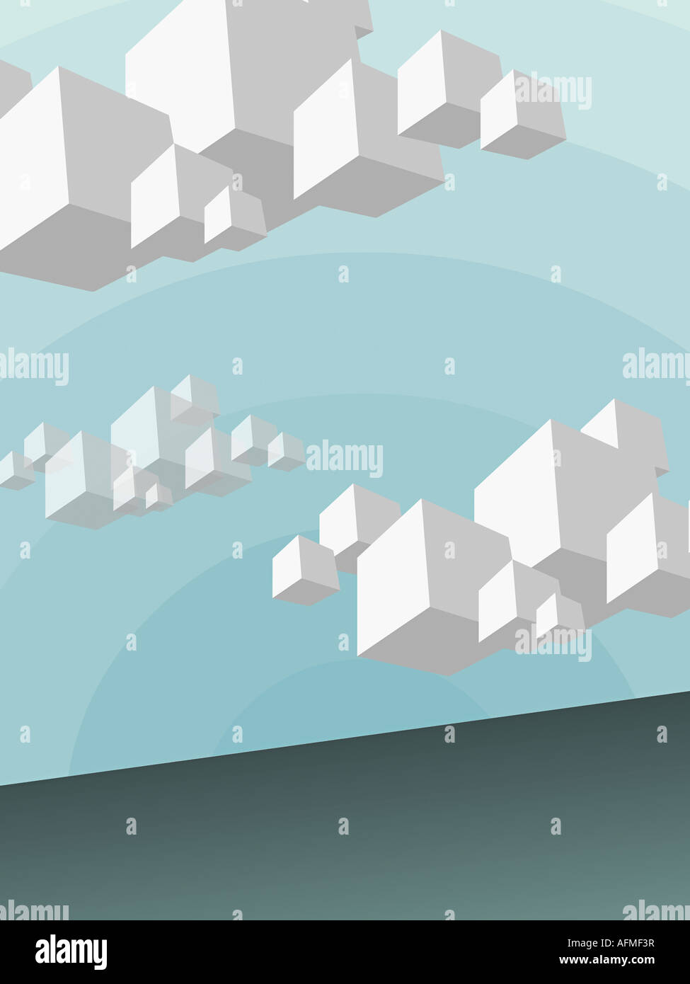Clouds in cubic shapes in the sky Stock Photo - Alamy