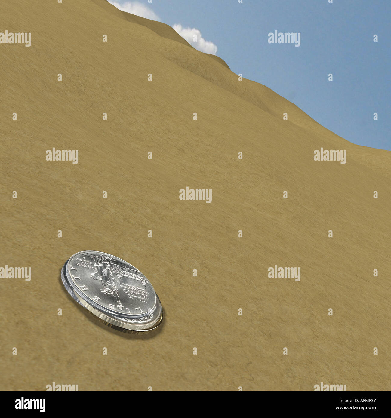 High angle view of a coin Stock Photo - Alamy