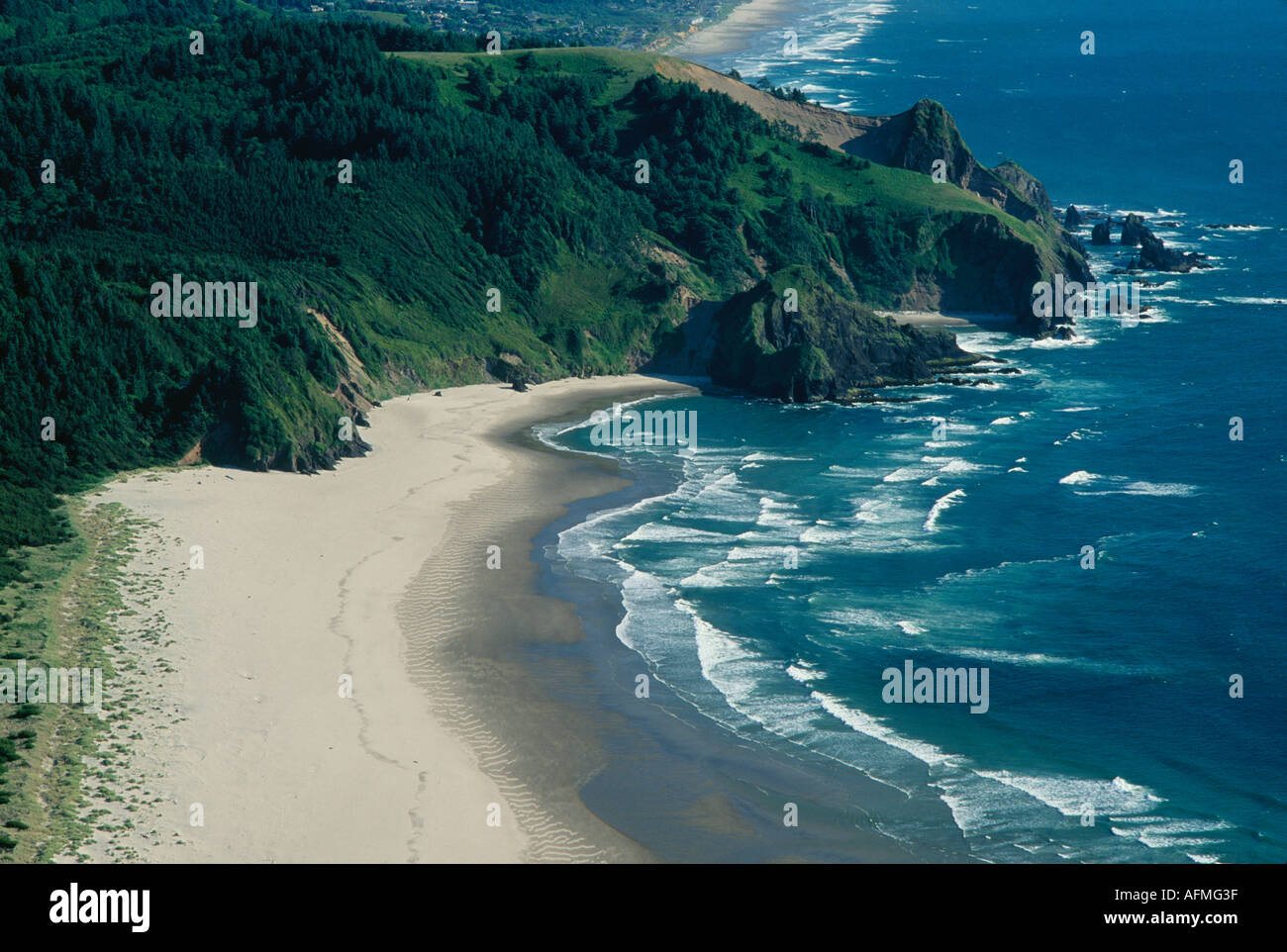 Beach and headland south of Cascade Head Natural Area Oregon coast USA ...