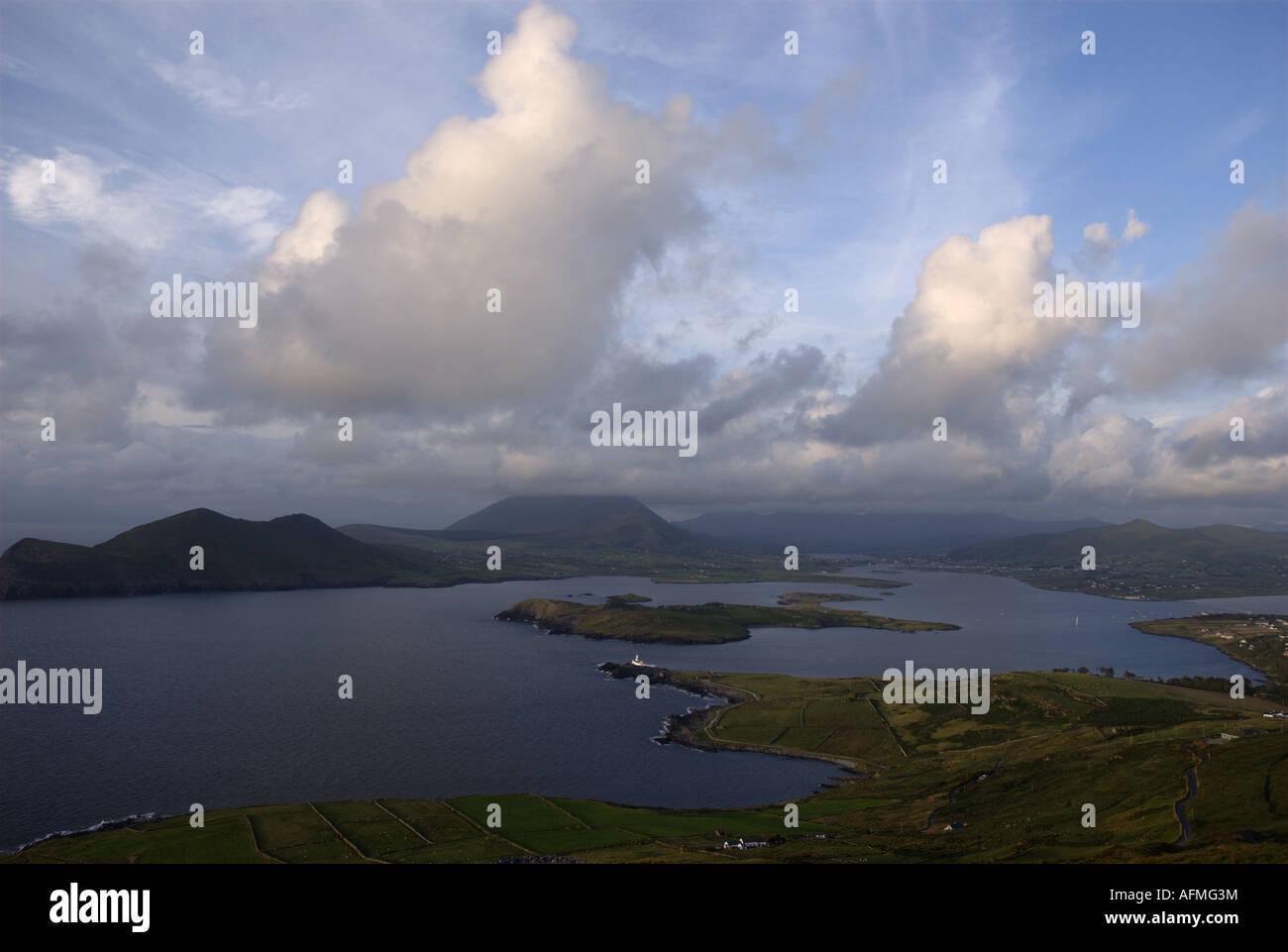 The view from Geokaun Mountain, the highest point on Valentia Island ...