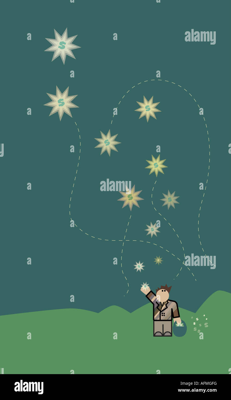 Businessman throwing stars in the sky hi-res stock photography and ...