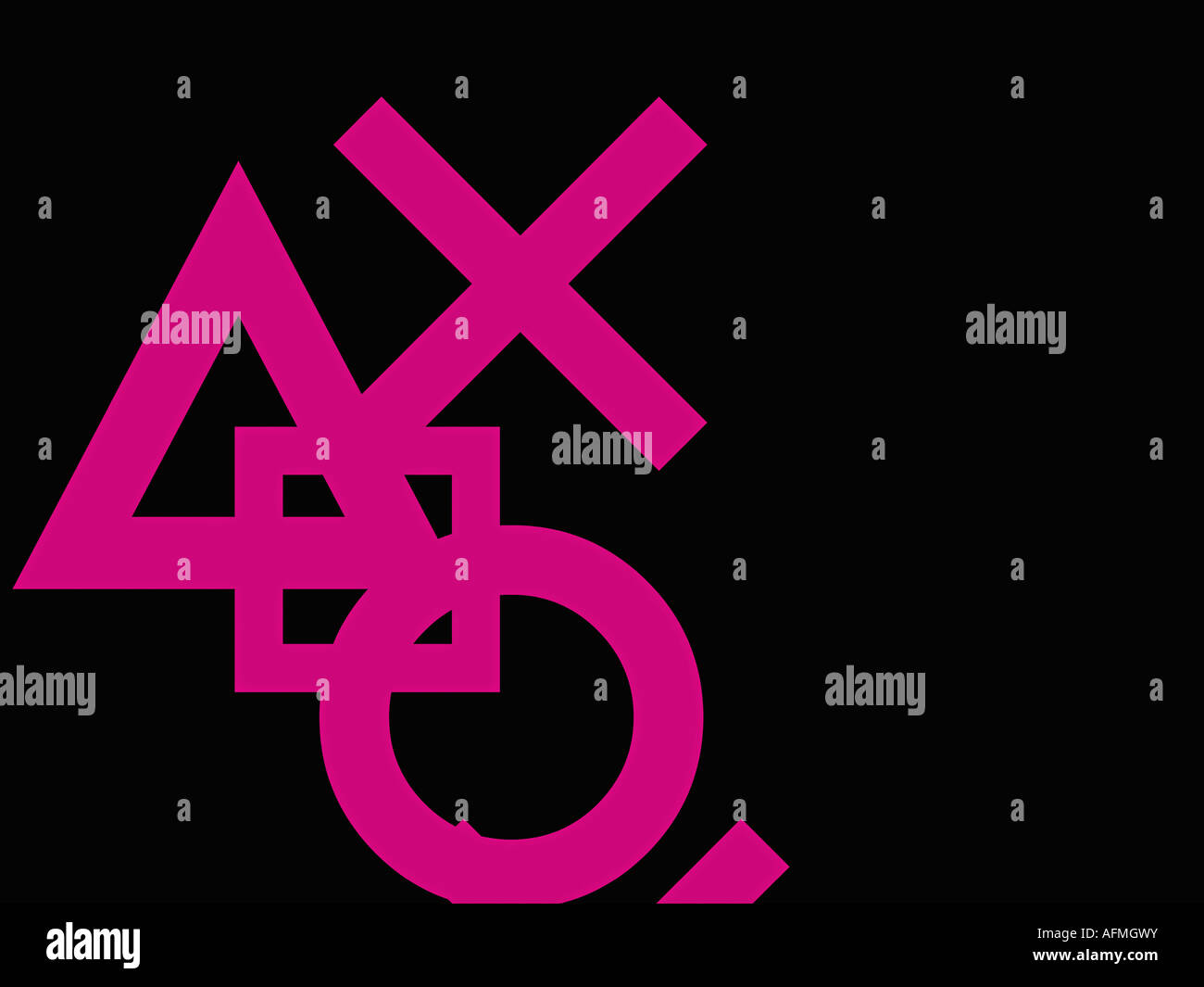 Mathematical symbols on a black background Stock Photo - Alamy