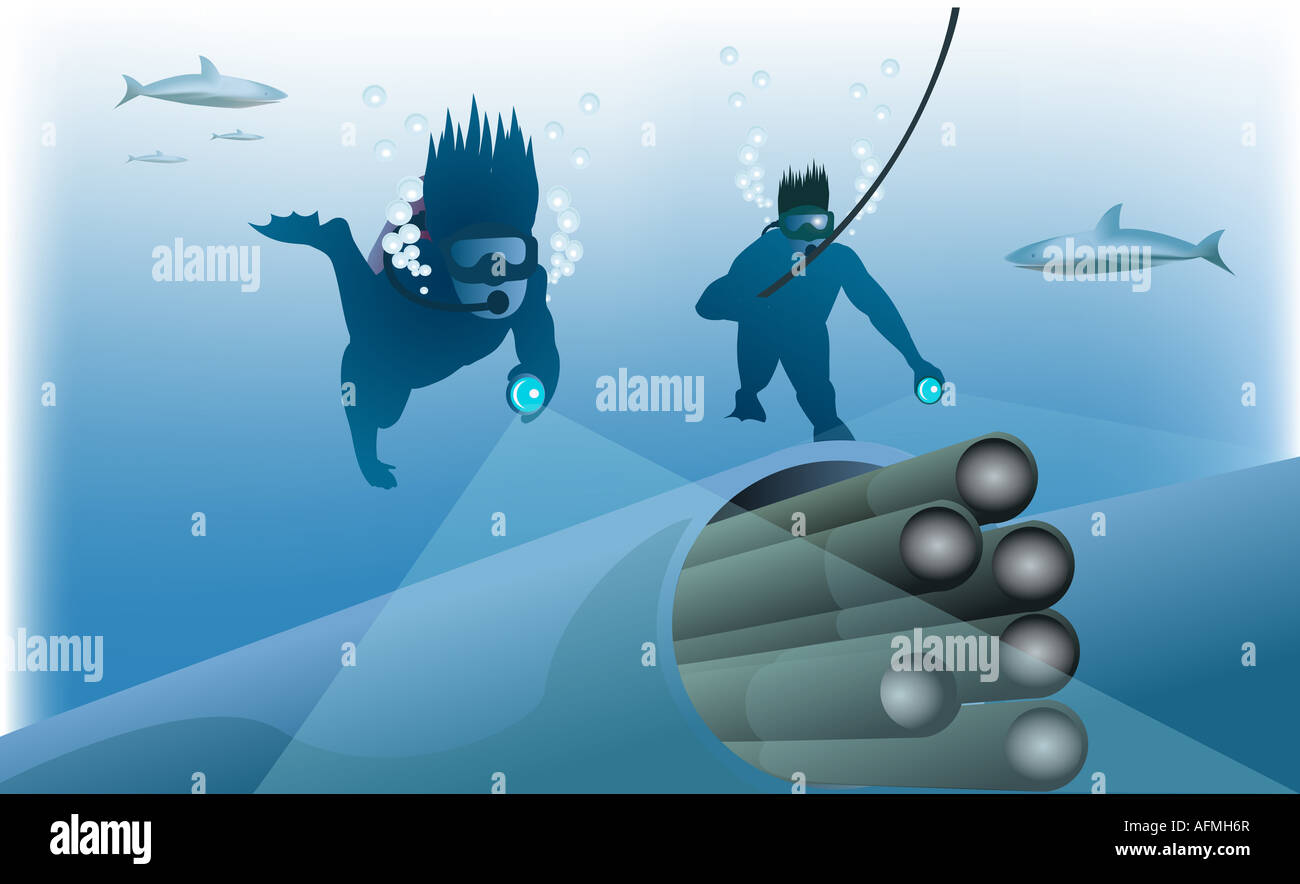 Two scuba divers swimming underwater Stock Photo - Alamy Two scuba divers swimming underwater Stock Photo - Alamy