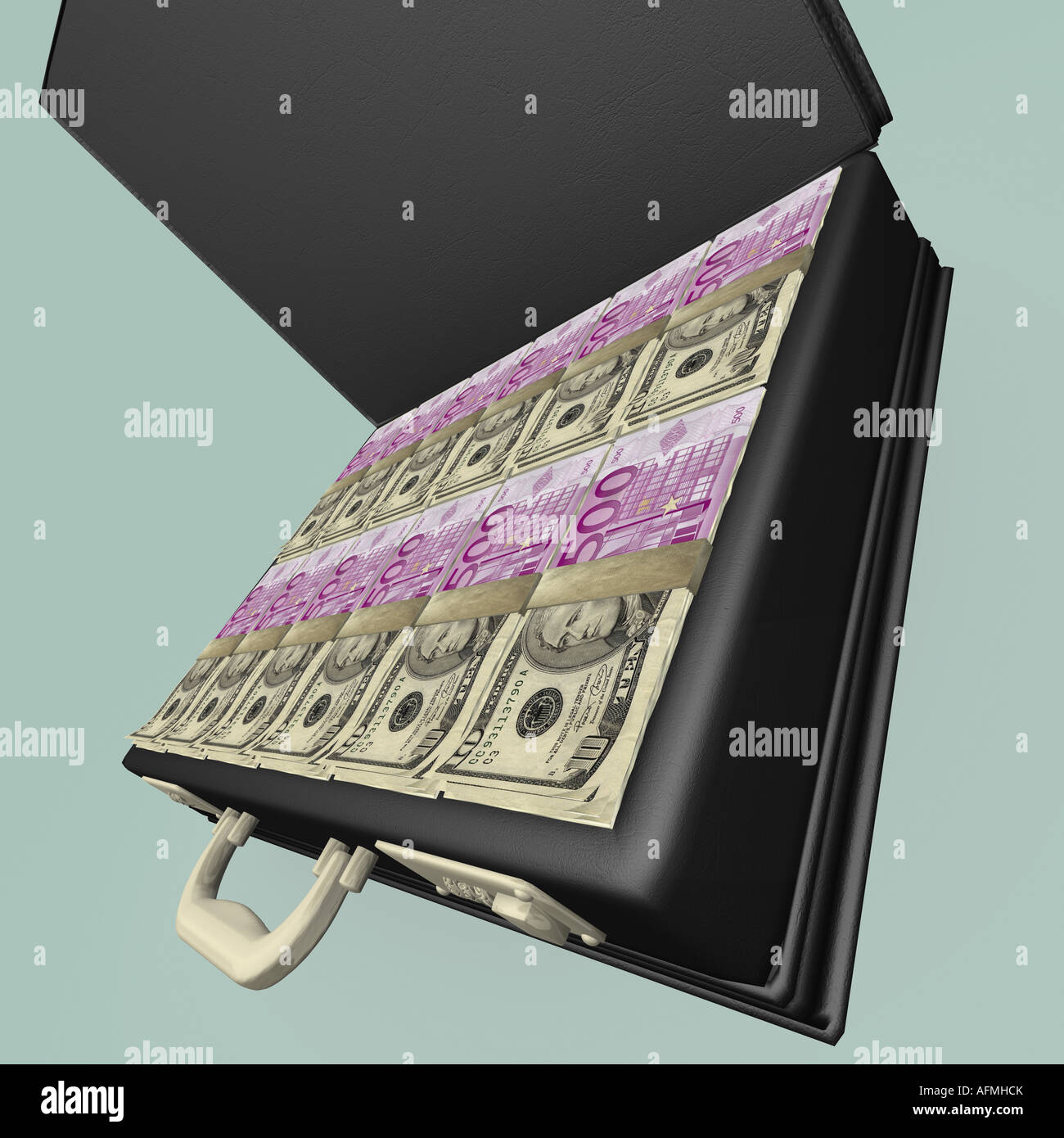 Open briefcase euro hi-res stock photography and images - Alamy