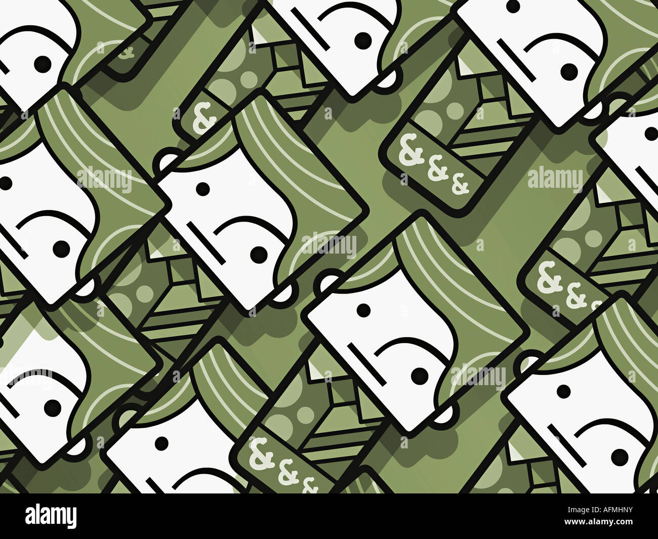 Group of men on a green background Stock Photo - Alamy