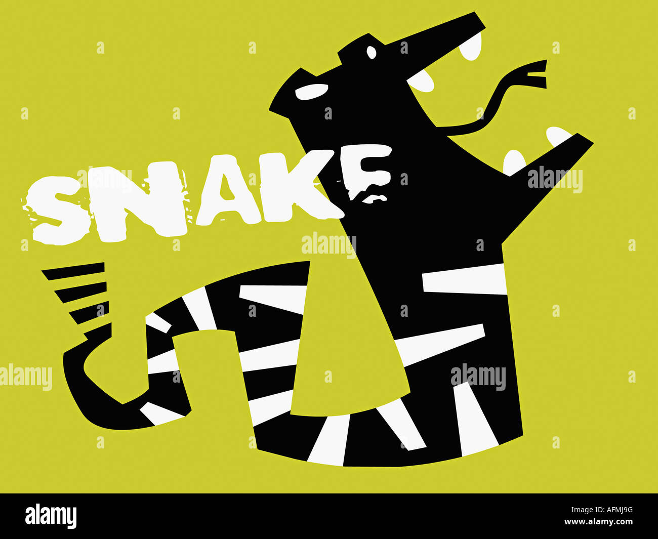 Snake illustration letter hi-res stock photography and images - Alamy