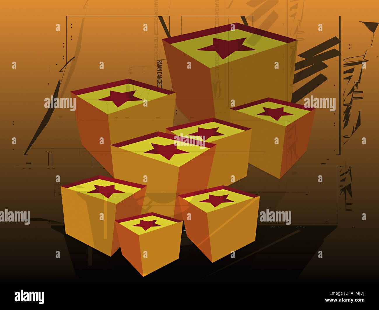 Group of boxes Stock Photo - Alamy