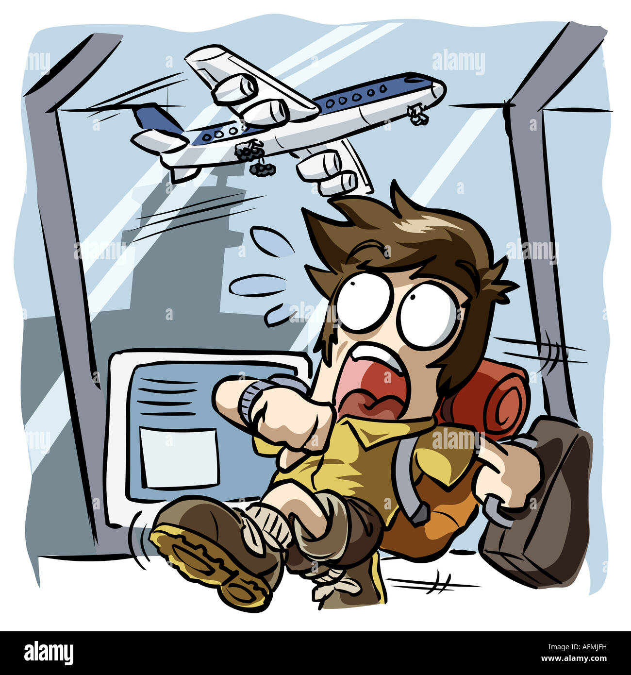 Man running in hurry Stock Photo - Alamy