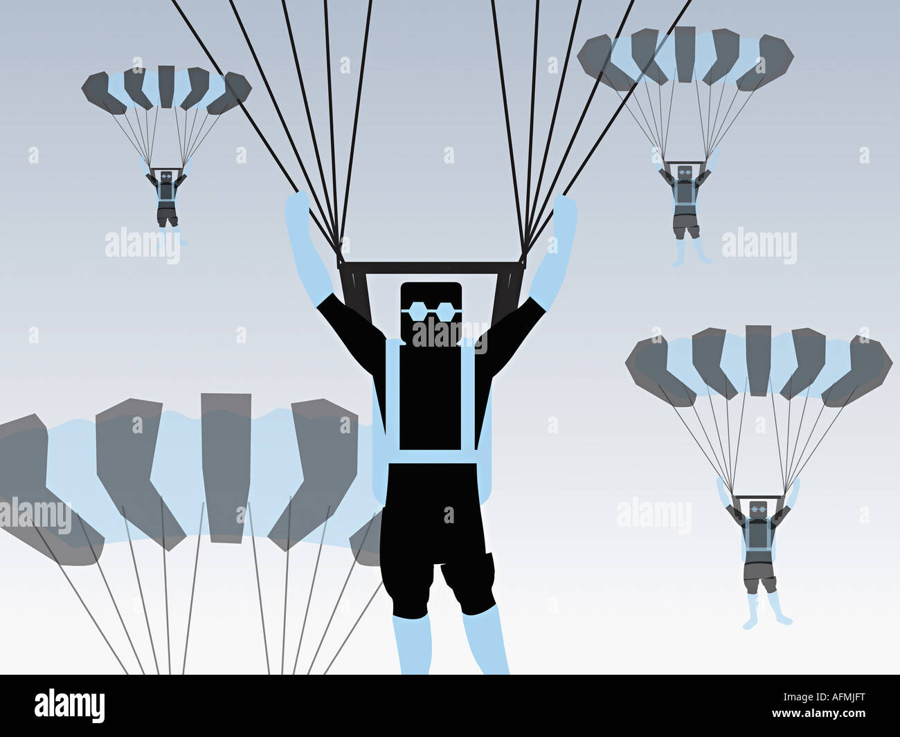 Parachuting low angle view hi-res stock photography and images - Alamy
