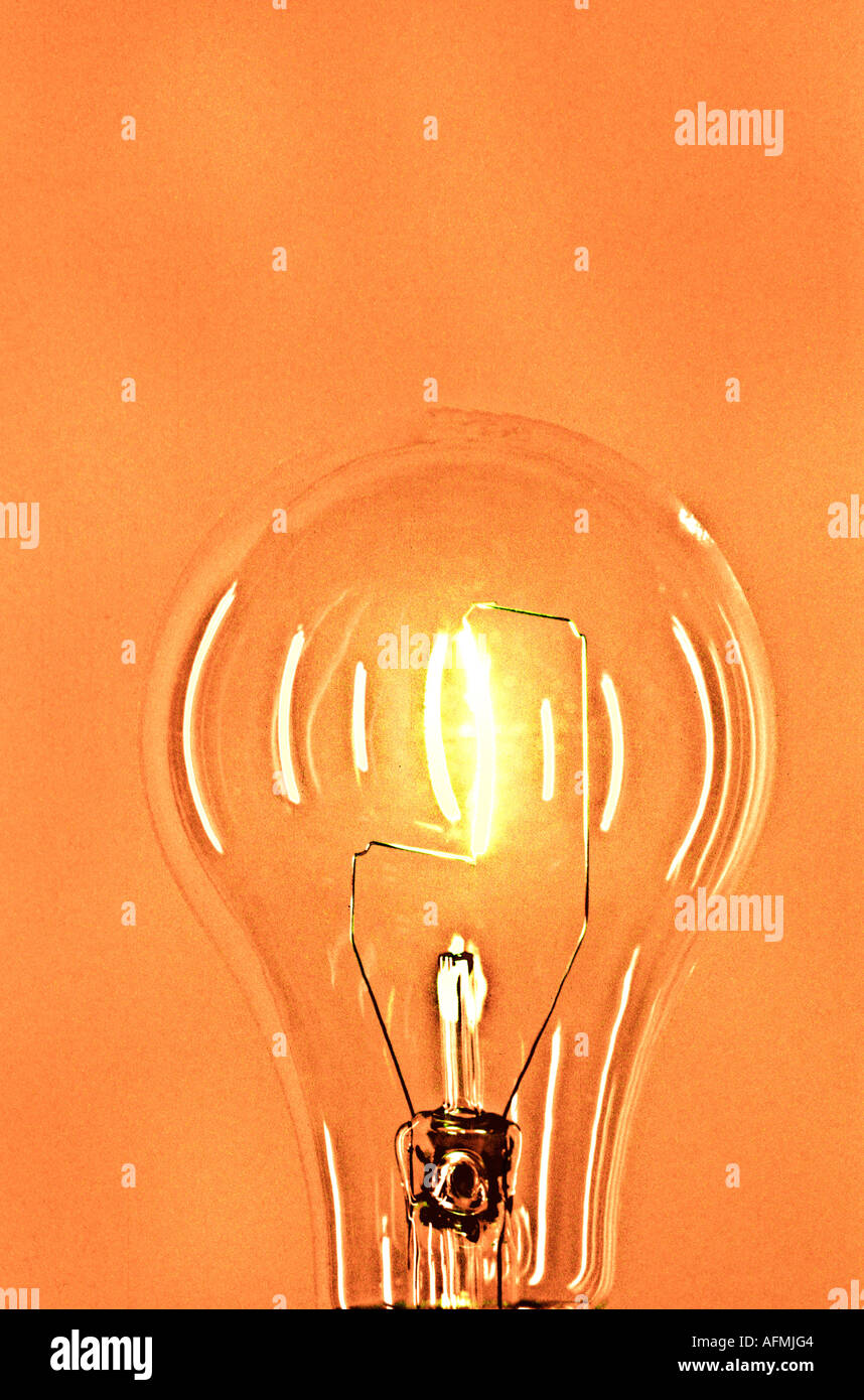 lighted tungsten light bulb Stock Photo - Alamy