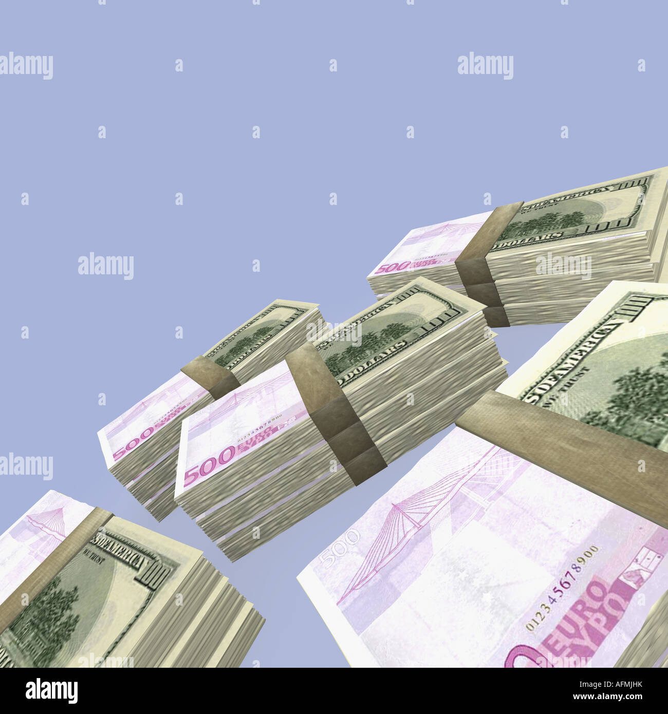 Bundles of five hundred euro bank notes Stock Photo - Alamy