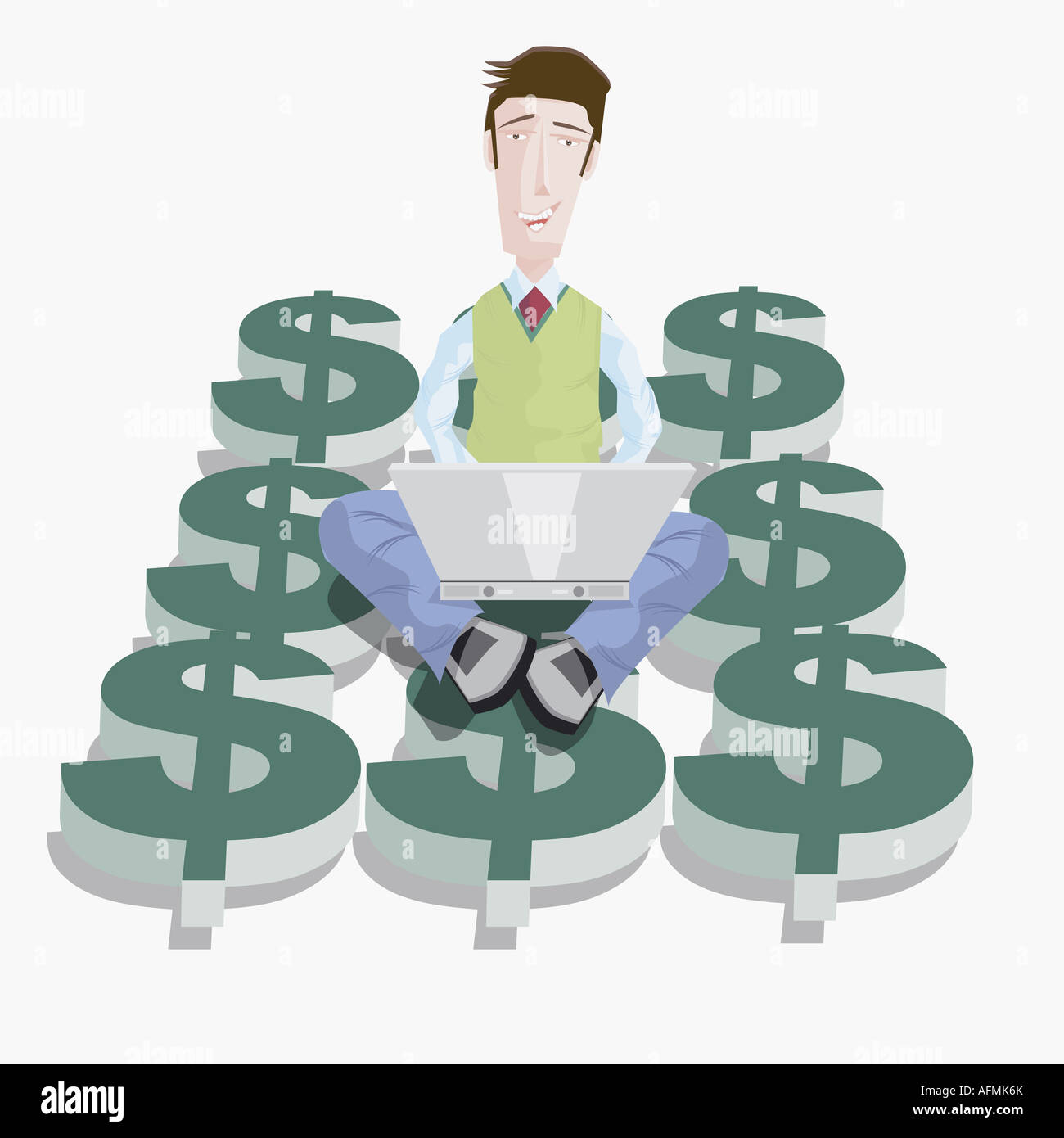 Businessman using a laptop Stock Photo - Alamy