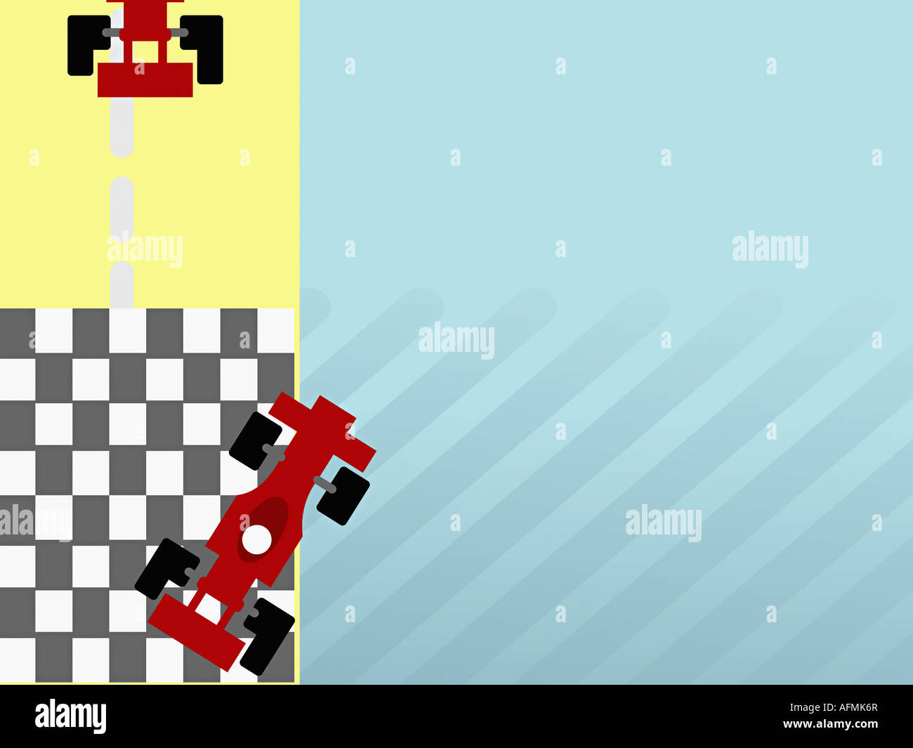 Formula one race car on the finish line Stock Photo - Alamy