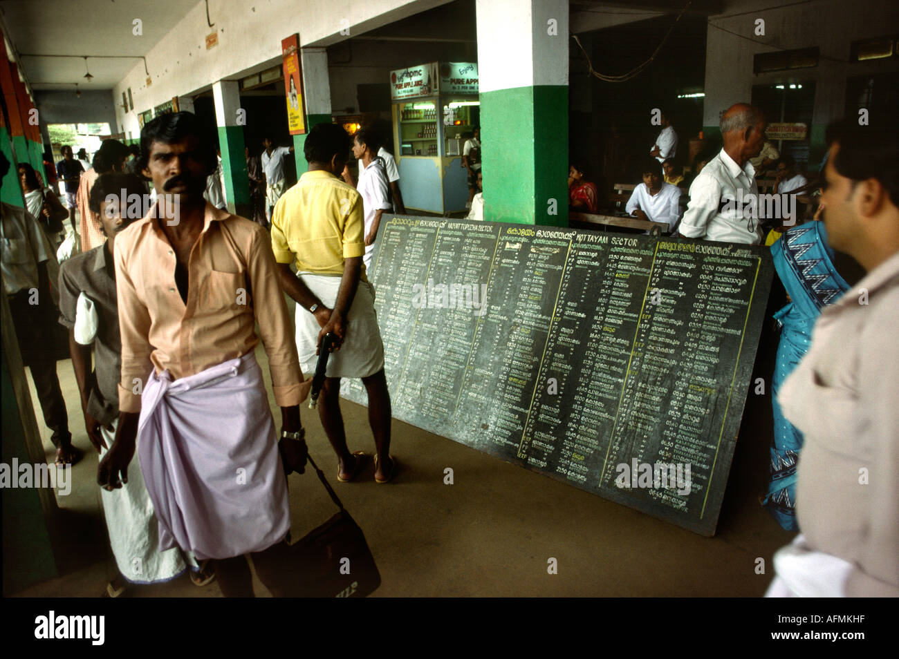 India Kerala Cochin transport bus station destination board Stock Photo ...