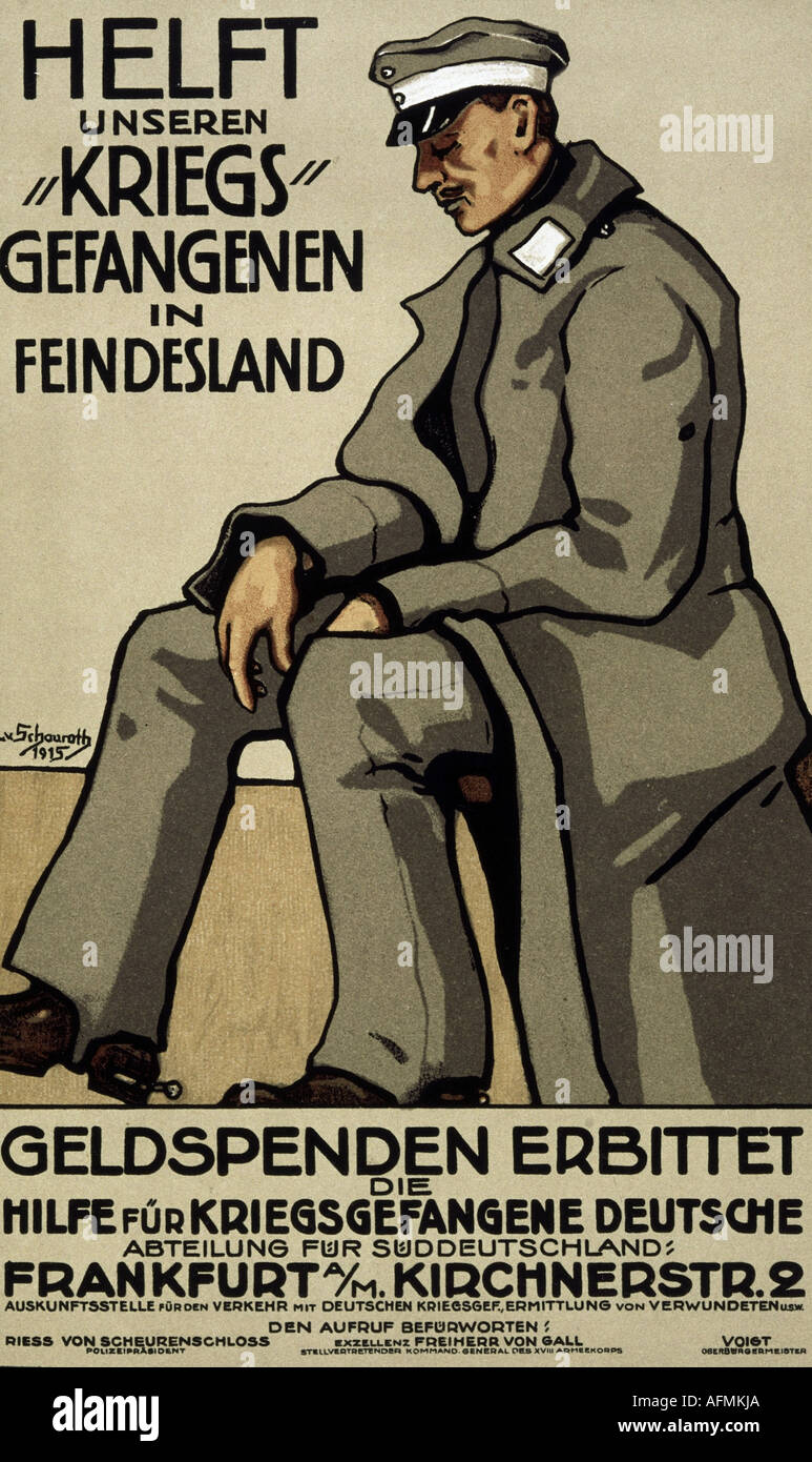 events, First World War / WWI, propaganda, poster "Helft unseren ...