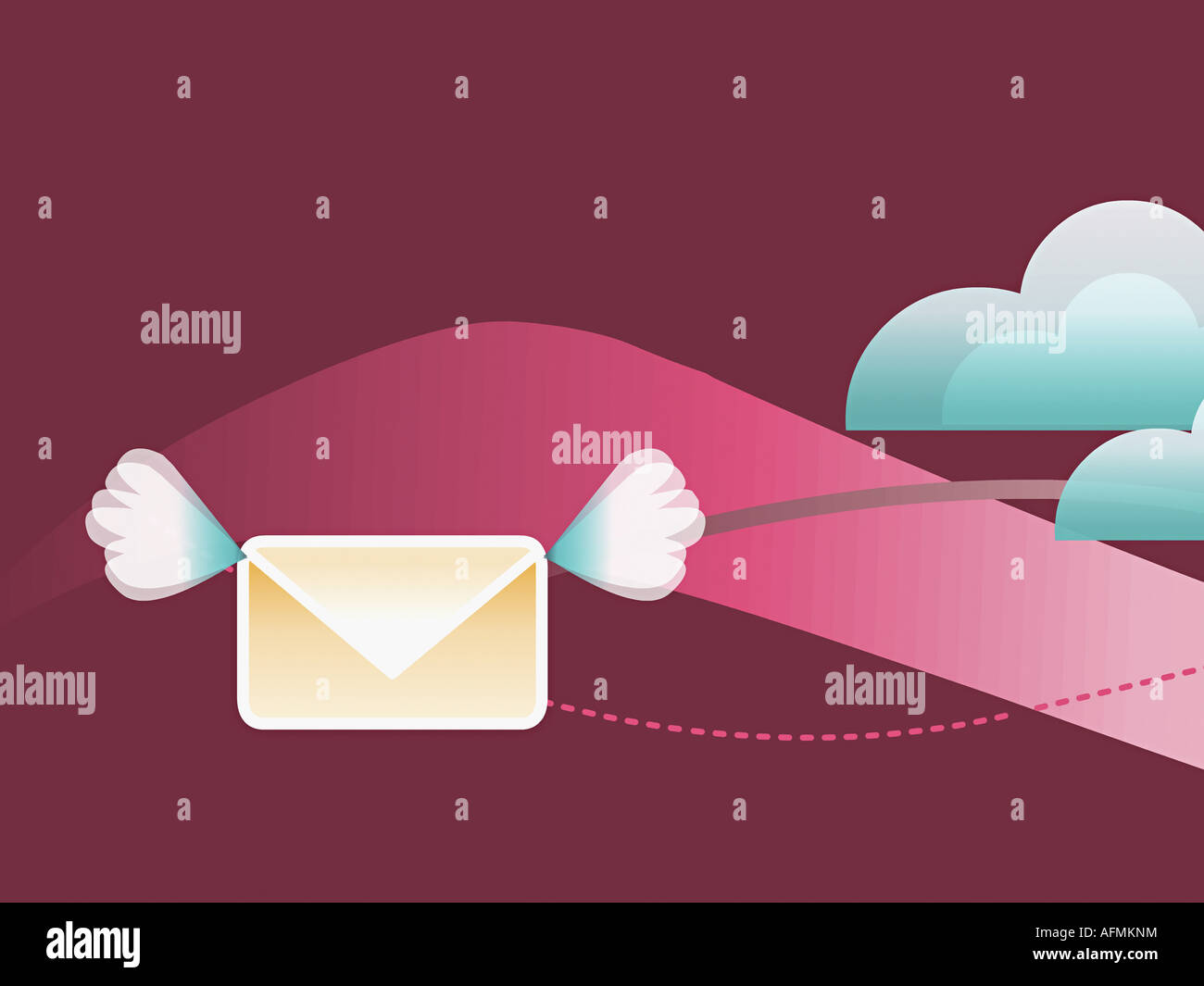 Envelope flying in the sky Stock Photo - Alamy
