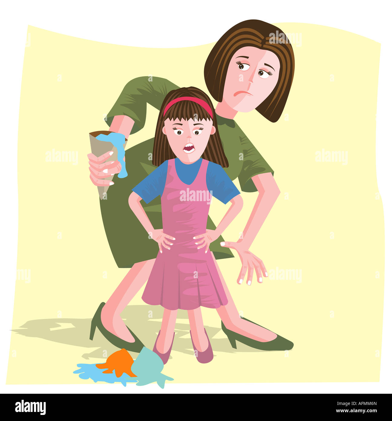 Daughter in anger standing in front of her mother Stock Photo - Alamy