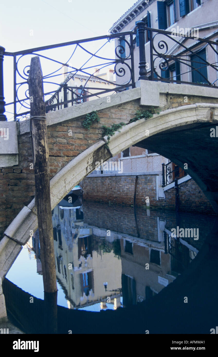 Reflections under the bridge Venice Stock Photo - Alamy