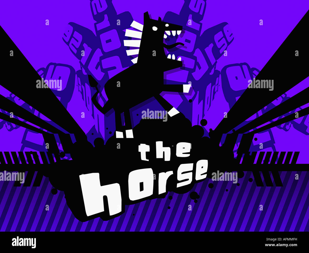 Horse with text Stock Photo - Alamy