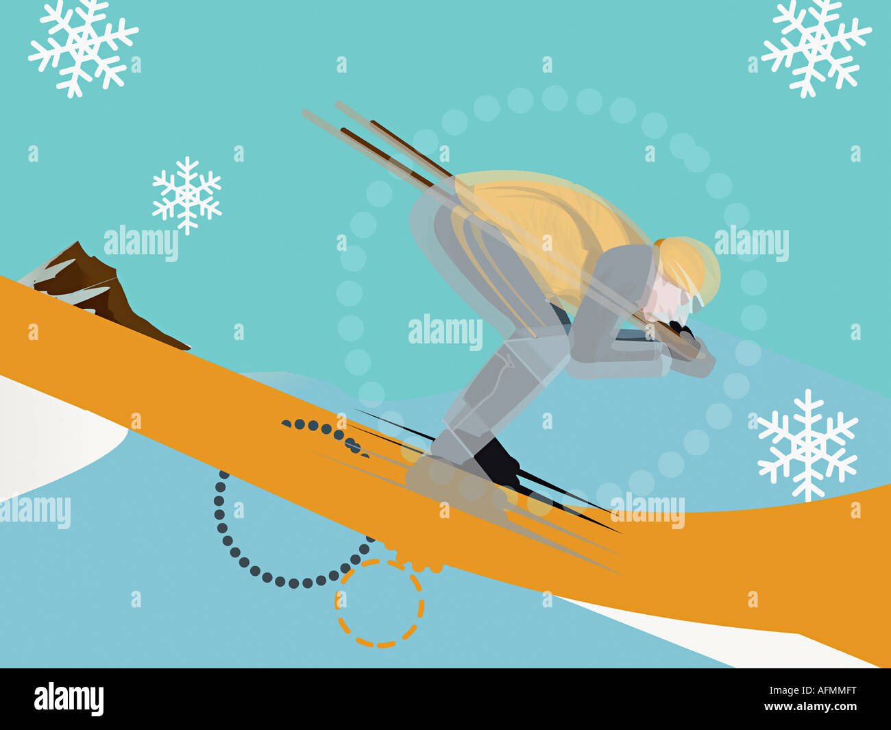 Side profile of a person skiing Stock Photo - Alamy