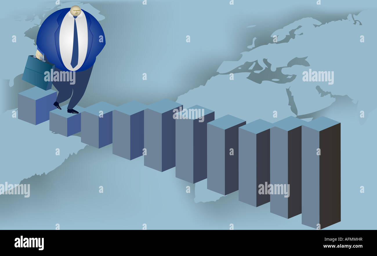 Man climbing bar chart hi-res stock photography and images - Alamy