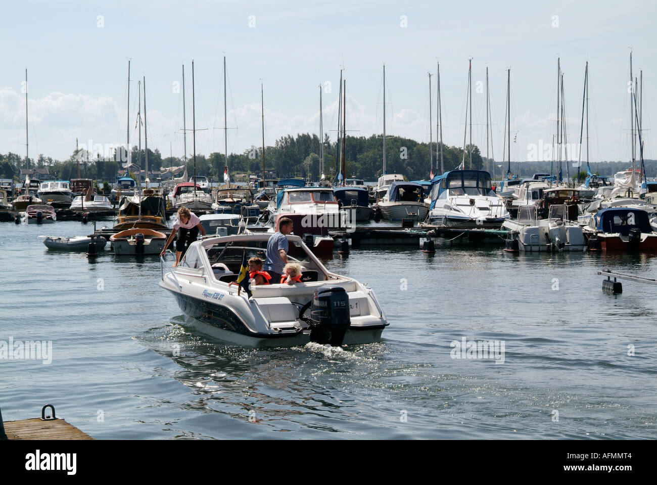 granna, marina, harbour, on, lake, Vattern, gota, canal, sailing, boats ...