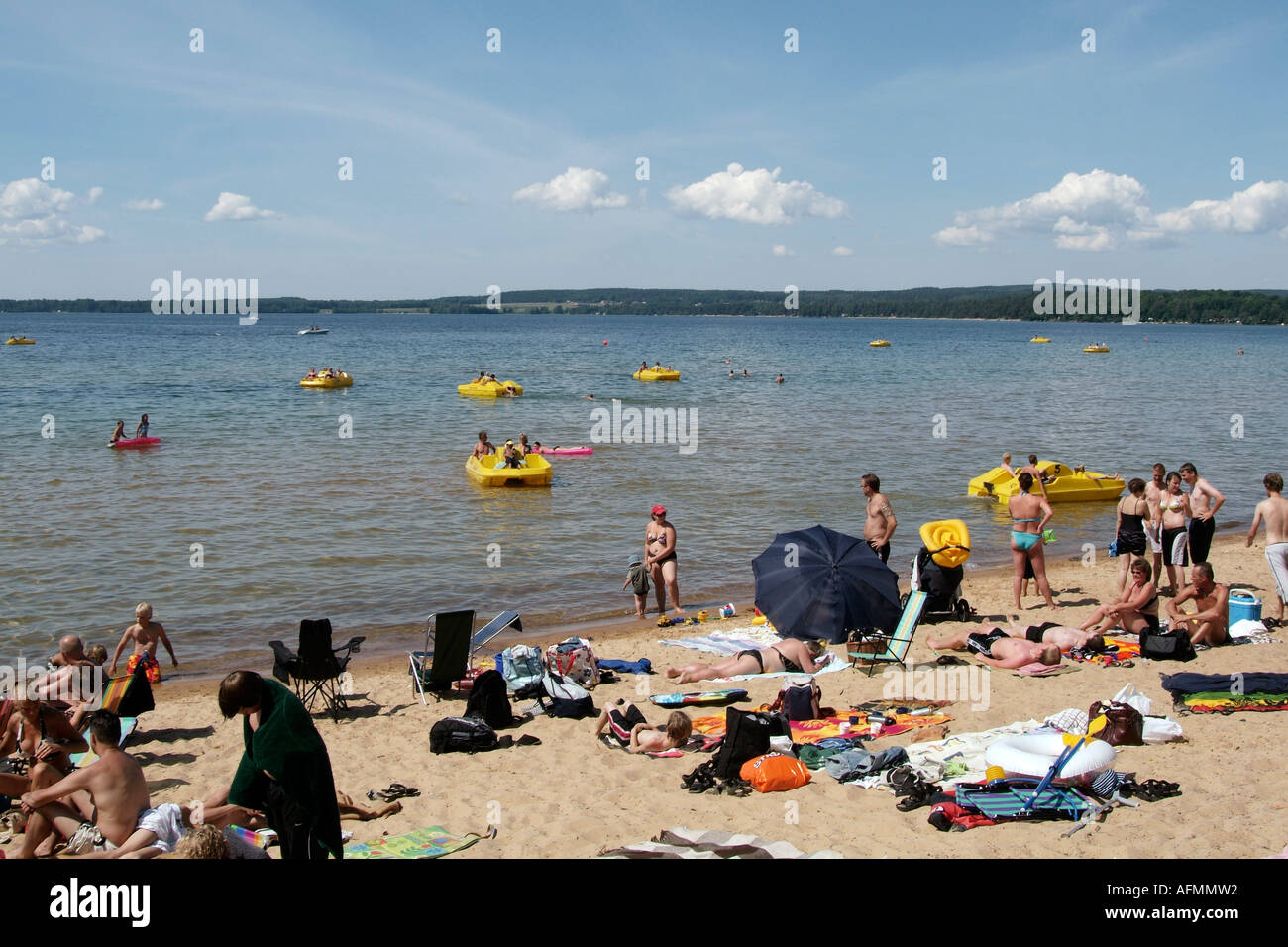Varamodaben, near, Motala, on, lake, Vattern, Sweden, Swedish, beach ...