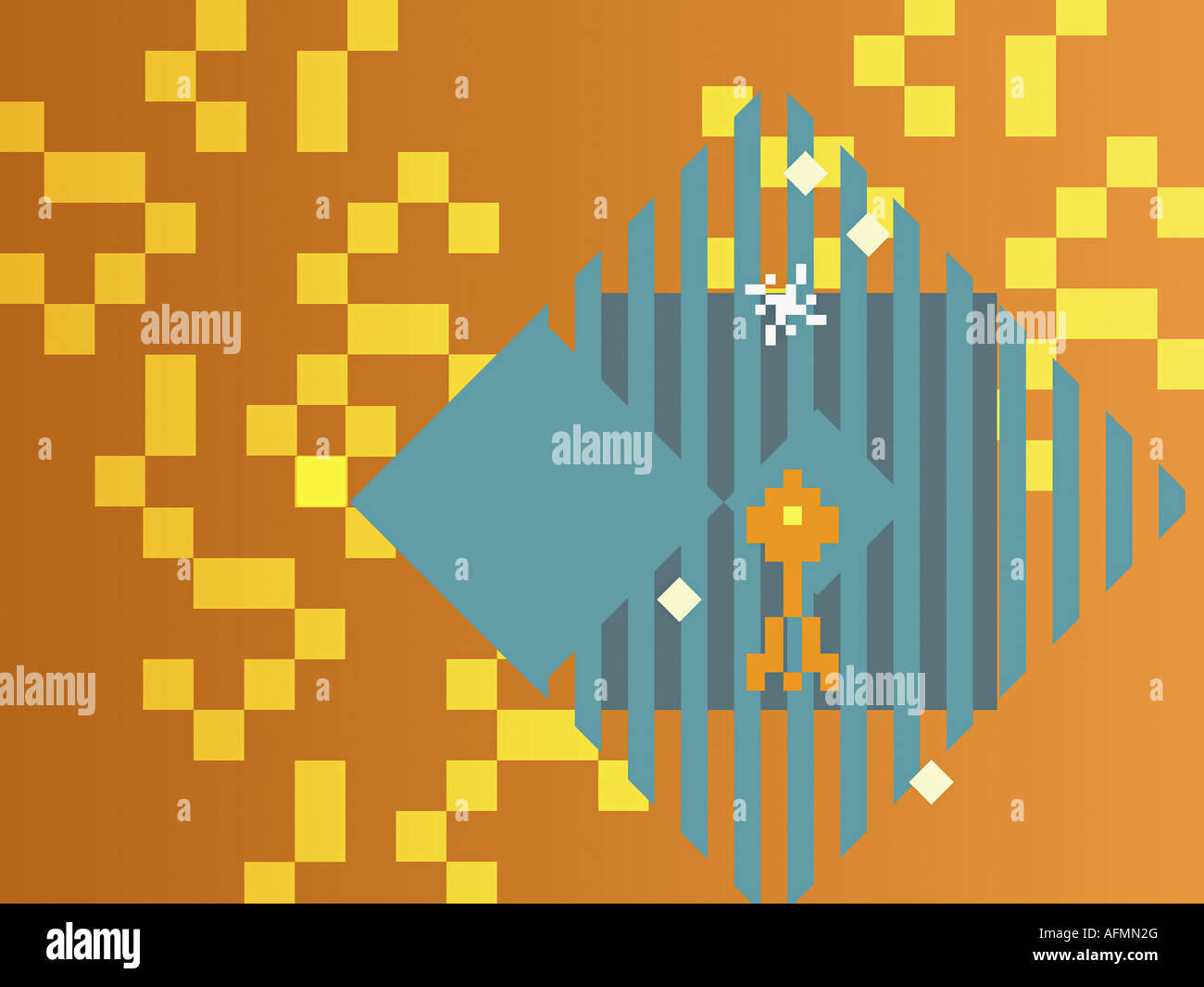 Abstract design on an orange background Stock Photo - Alamy