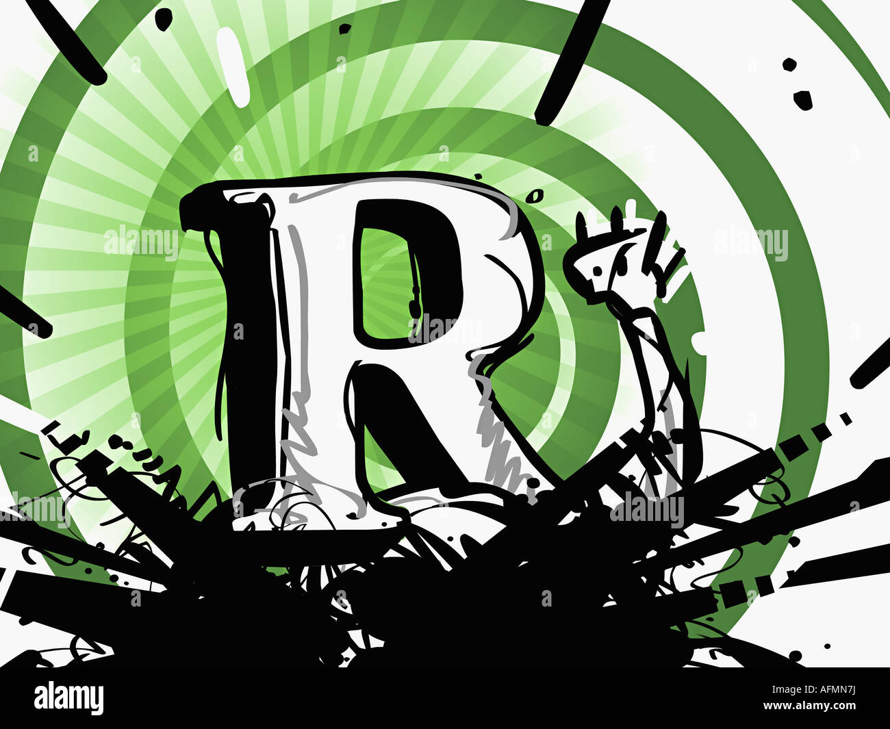 The letter R on a person s hand Stock Photo - Alamy