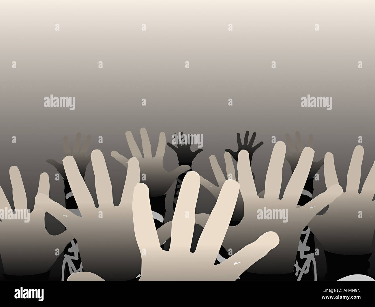 Group of raising human hands Stock Photo - Alamy
