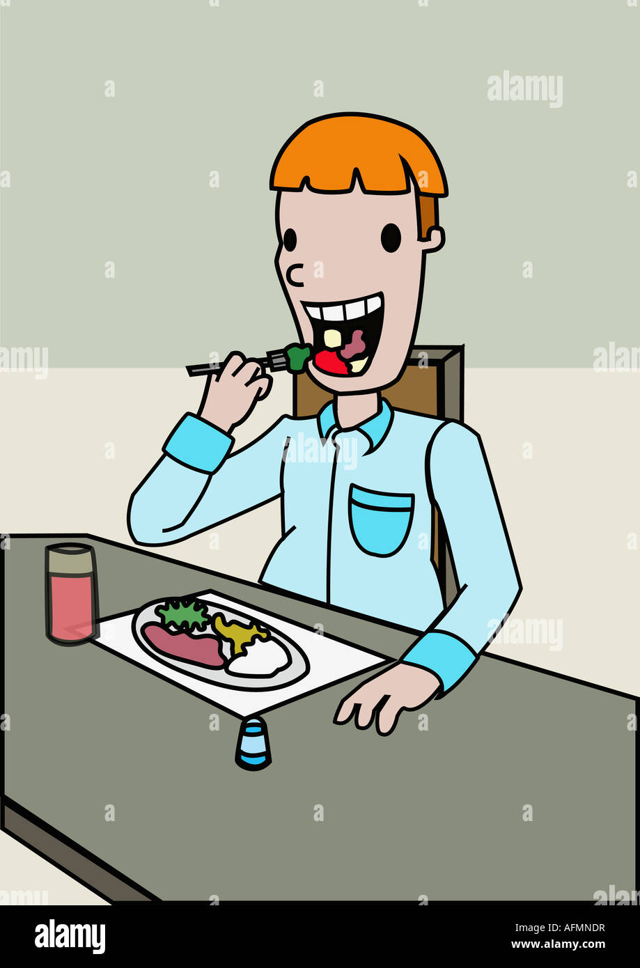 Boy eating food Stock Photo - Alamy