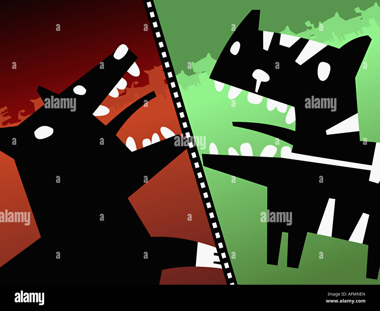 Close up of a dog and a tiger fighting Stock Photo - Alamy