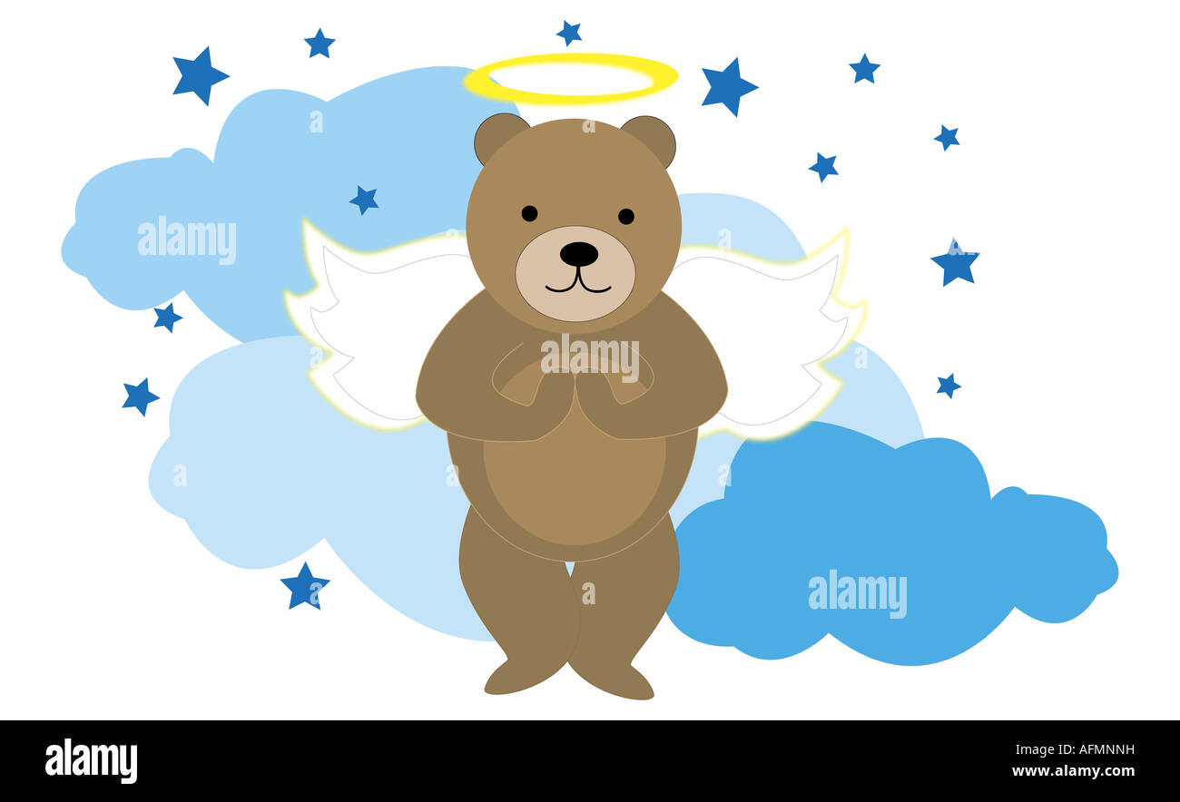 Bear imitating an angel Stock Photo - Alamy