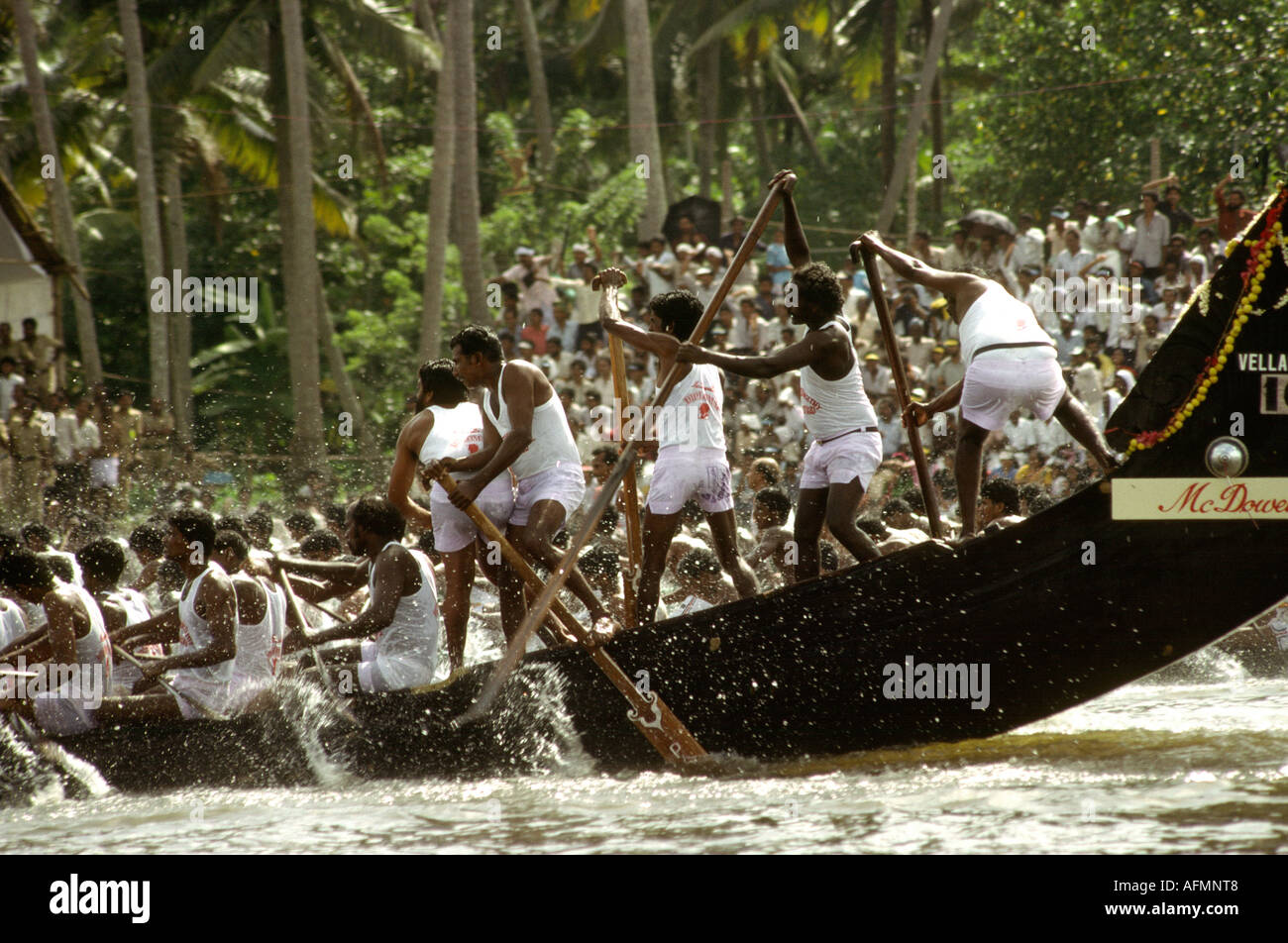 India Kerala Alleppey sport Nehru Cup Longboat Races stern of longboat ...