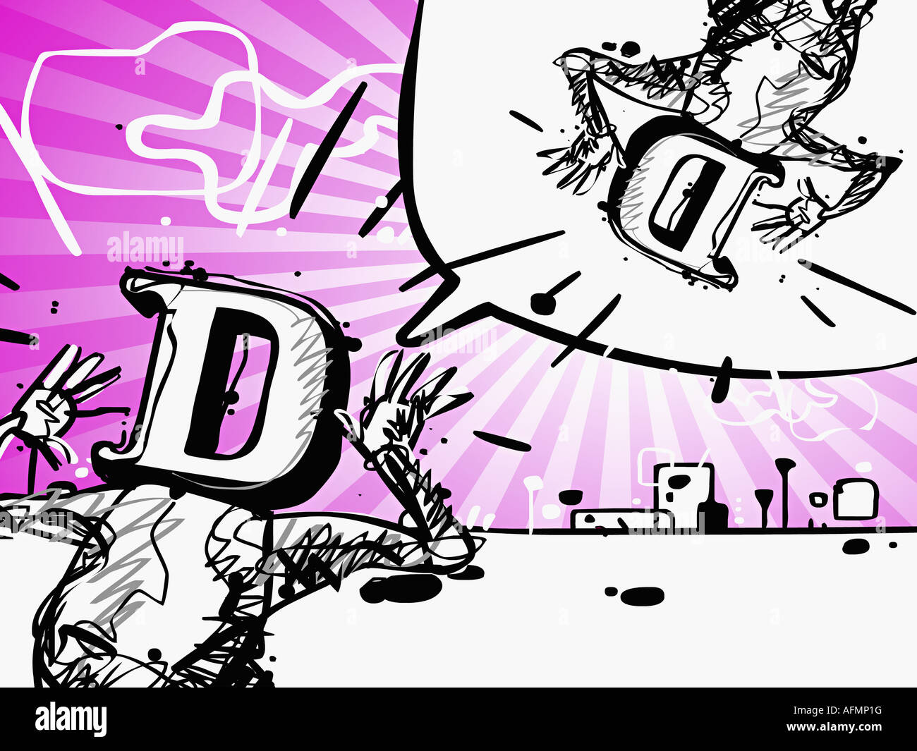 Reflected person with letter D on forehead Stock Photo - Alamy