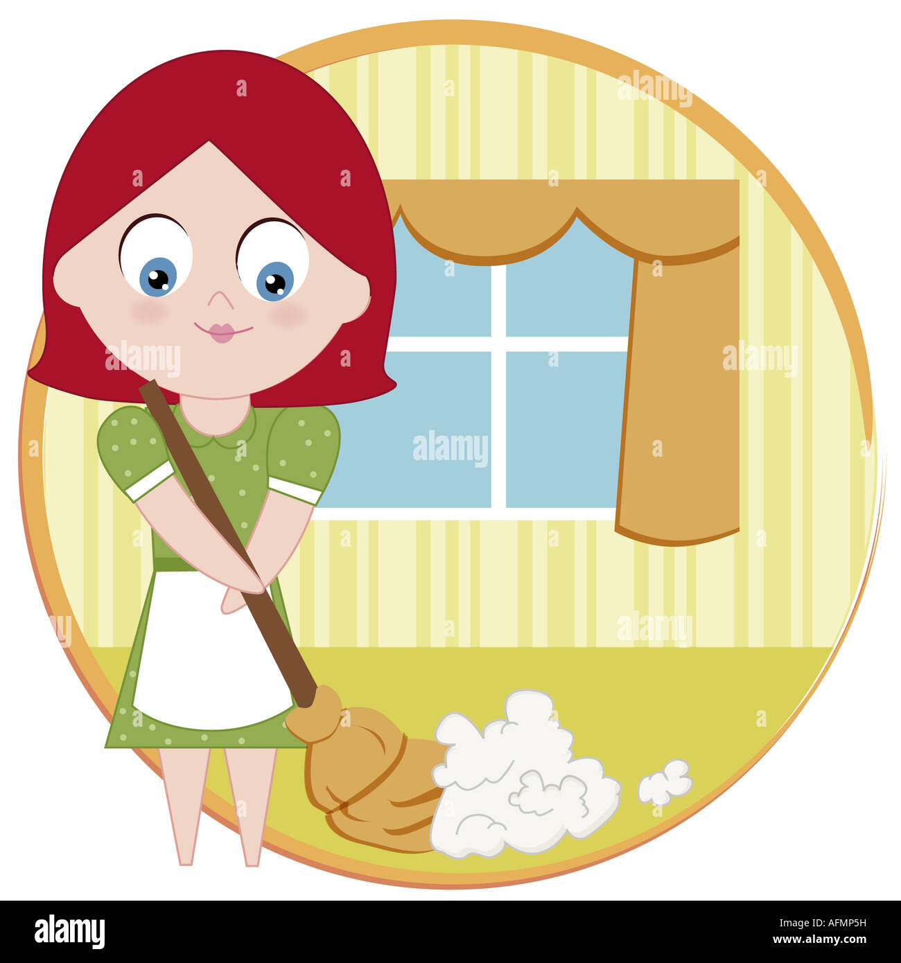 Working with broom when sweeping hi-res stock photography and images ...