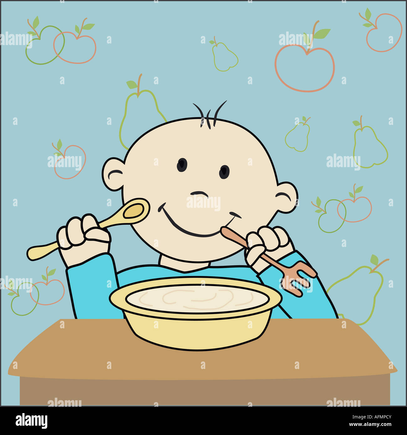 Boy eating food Stock Photo - Alamy