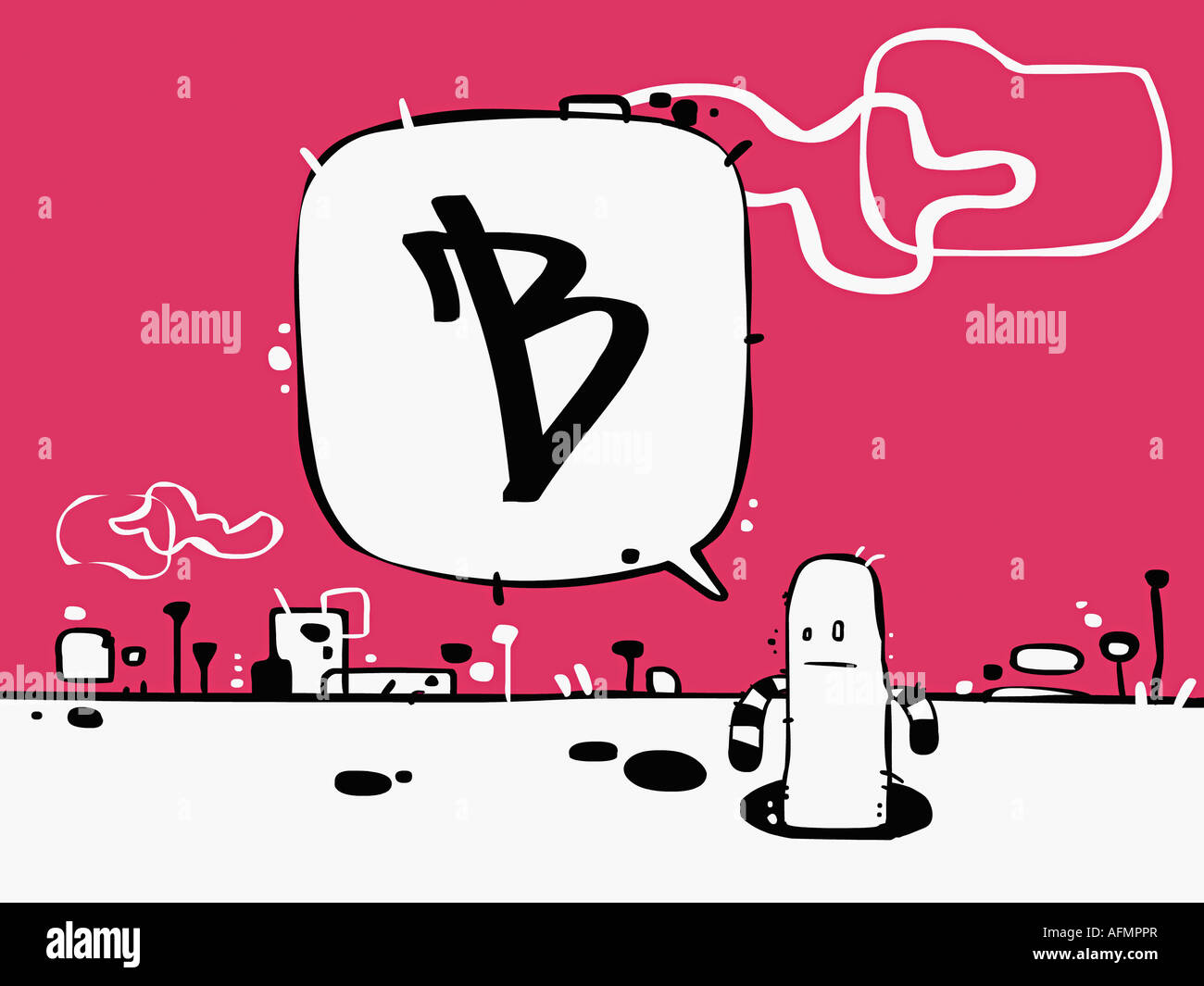Person with letter B in a bubble Stock Photo - Alamy