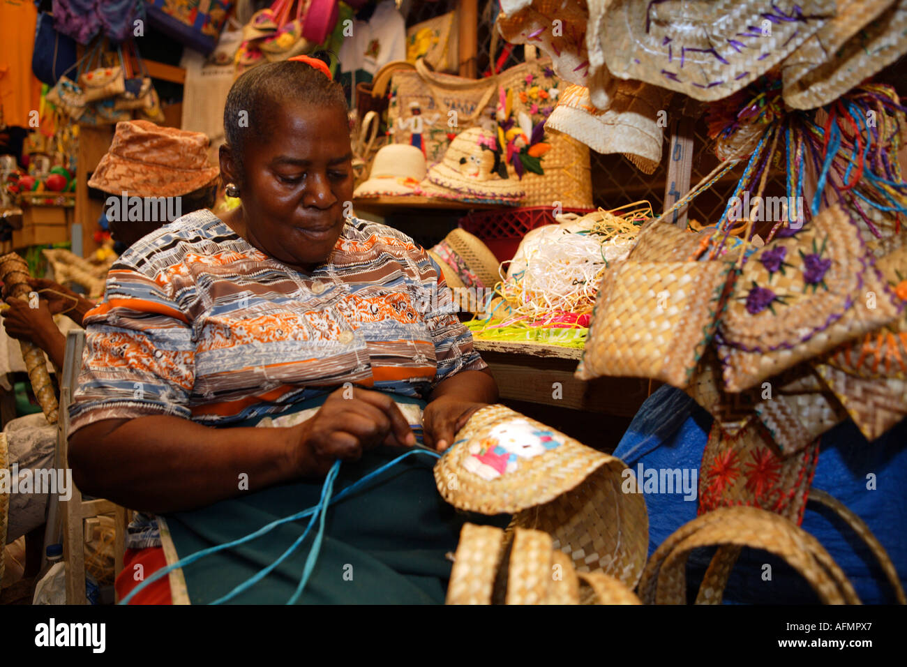 The Straw Market, Downtown Bay Street, Nassau, The Bahamas Stock Photo ...