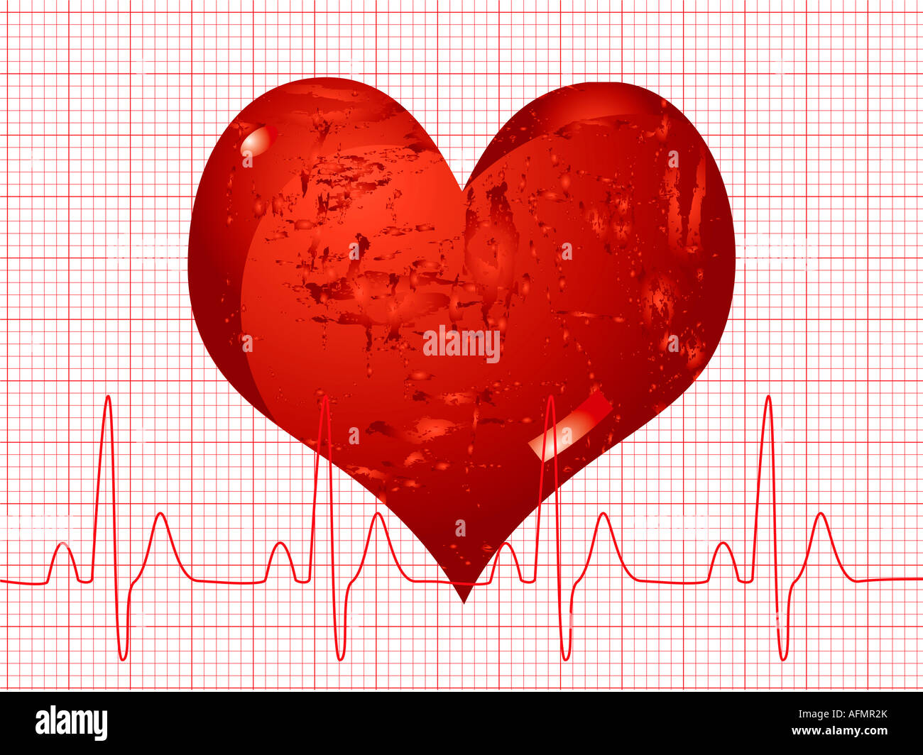 Illustration of a medical background showing a heart beat over an ecg ...