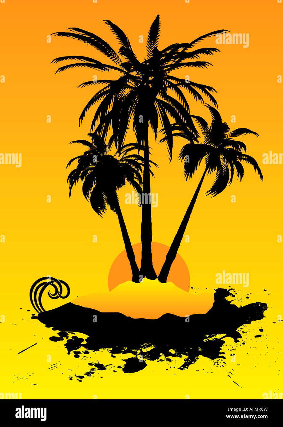 Remote deserted island illustration that is an ideal holiday ...