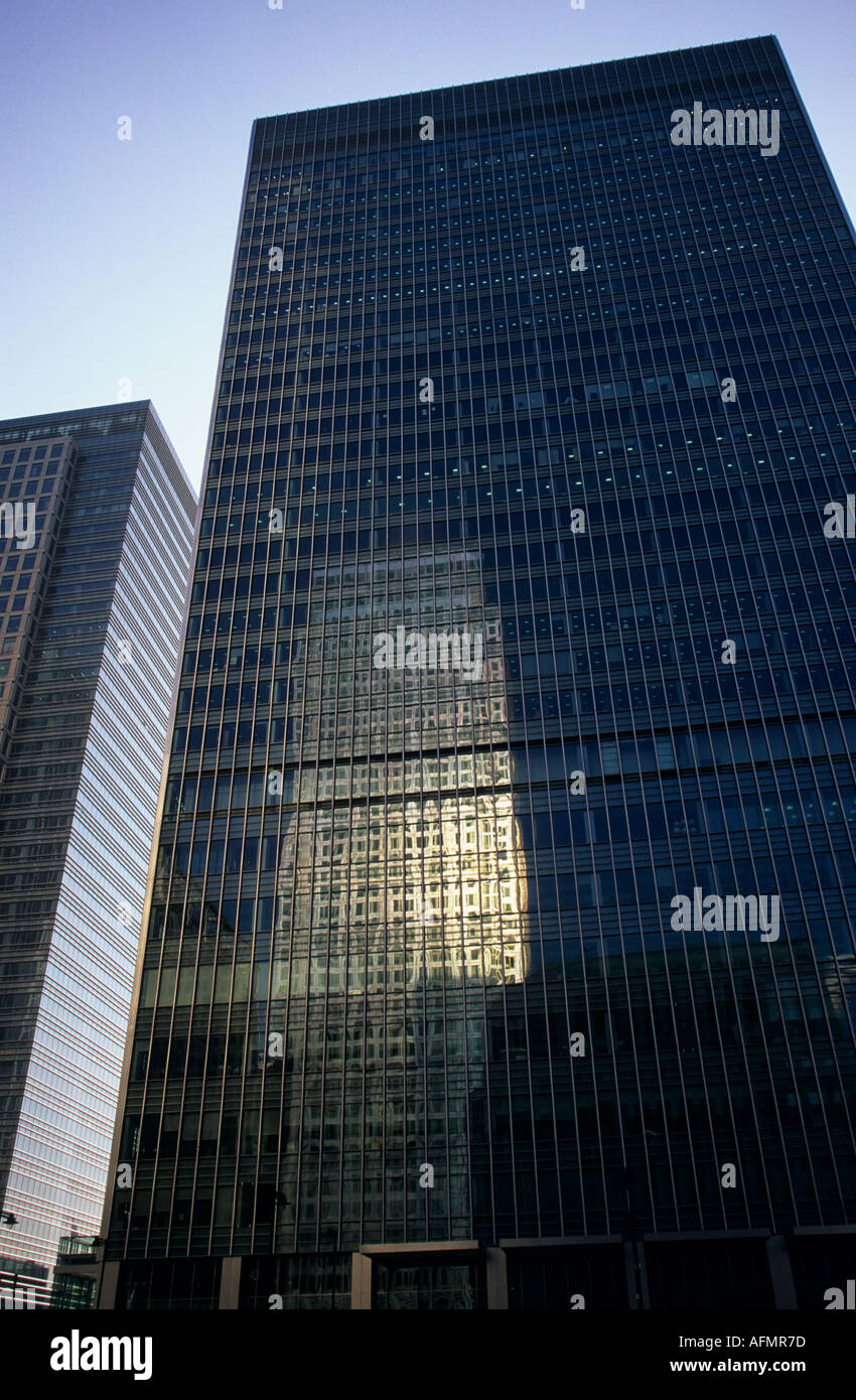 Skyscraper reflection at Canary Wharf Docklands London England UK Stock Photo - Alamy