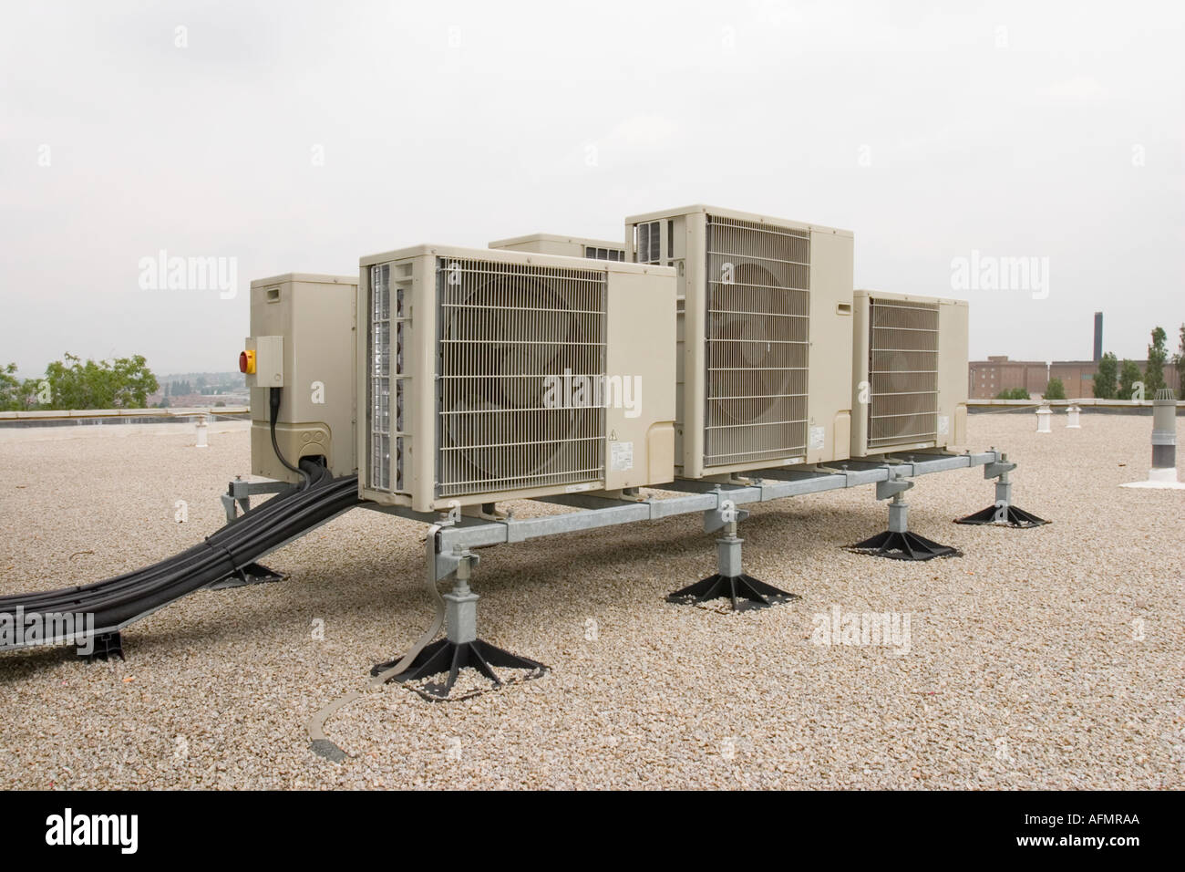 Air Conditioning Units on Roof of Building UK London Stock Photo - Alamy