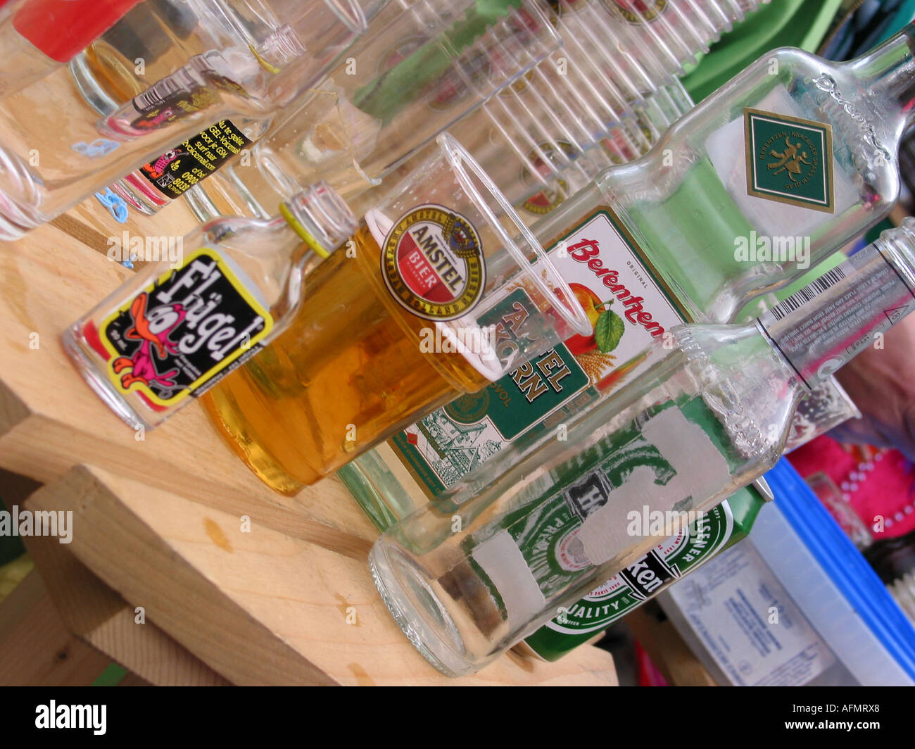 Alcohol table bottles mess hi-res stock photography and images - Alamy