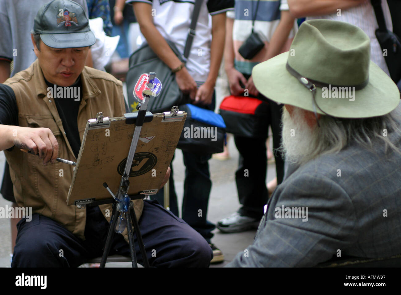 Street artist at work Stock Photo - Alamy