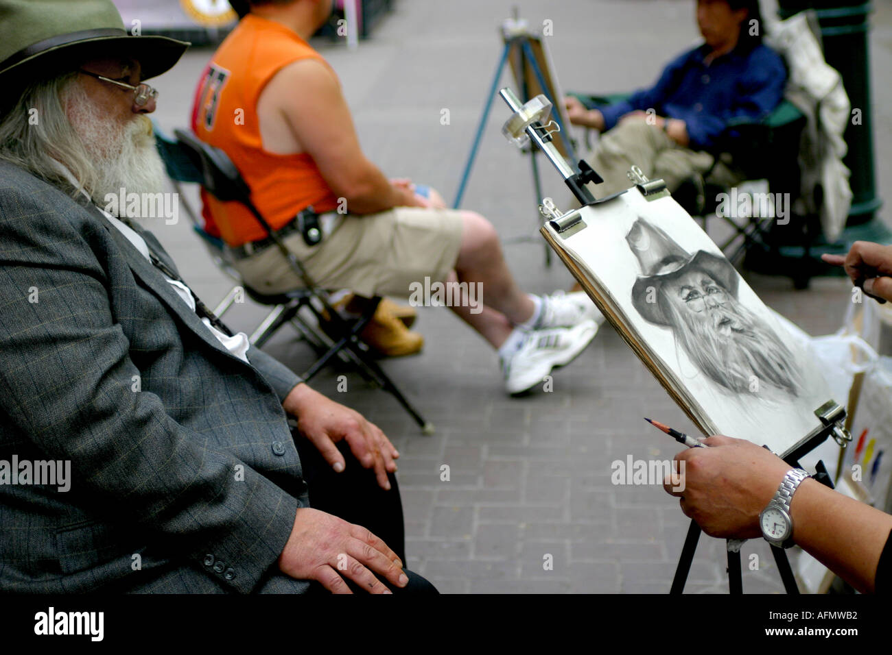 Street artist at work Stock Photo - Alamy