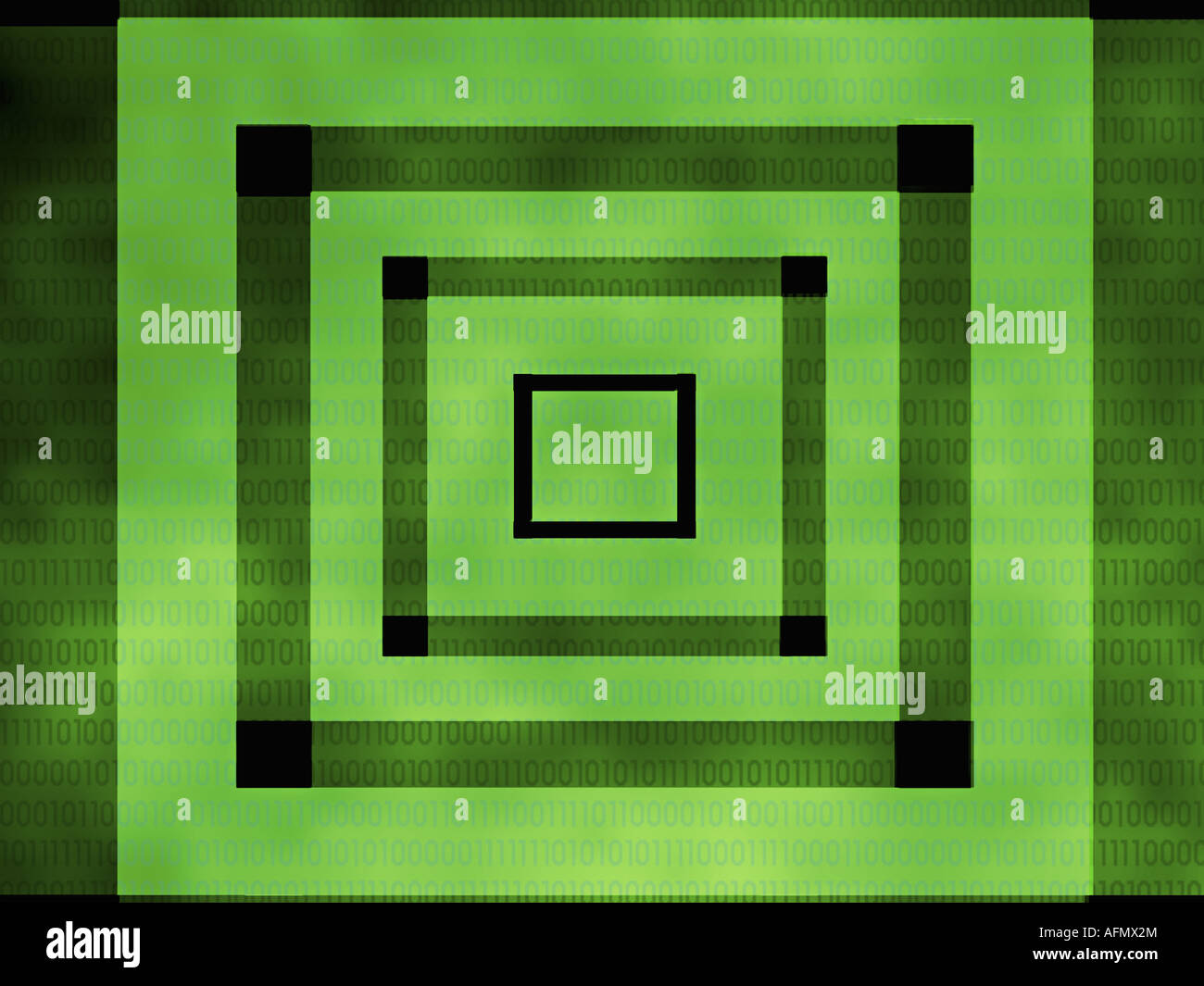 Concentric squares on a green background Stock Photo - Alamy