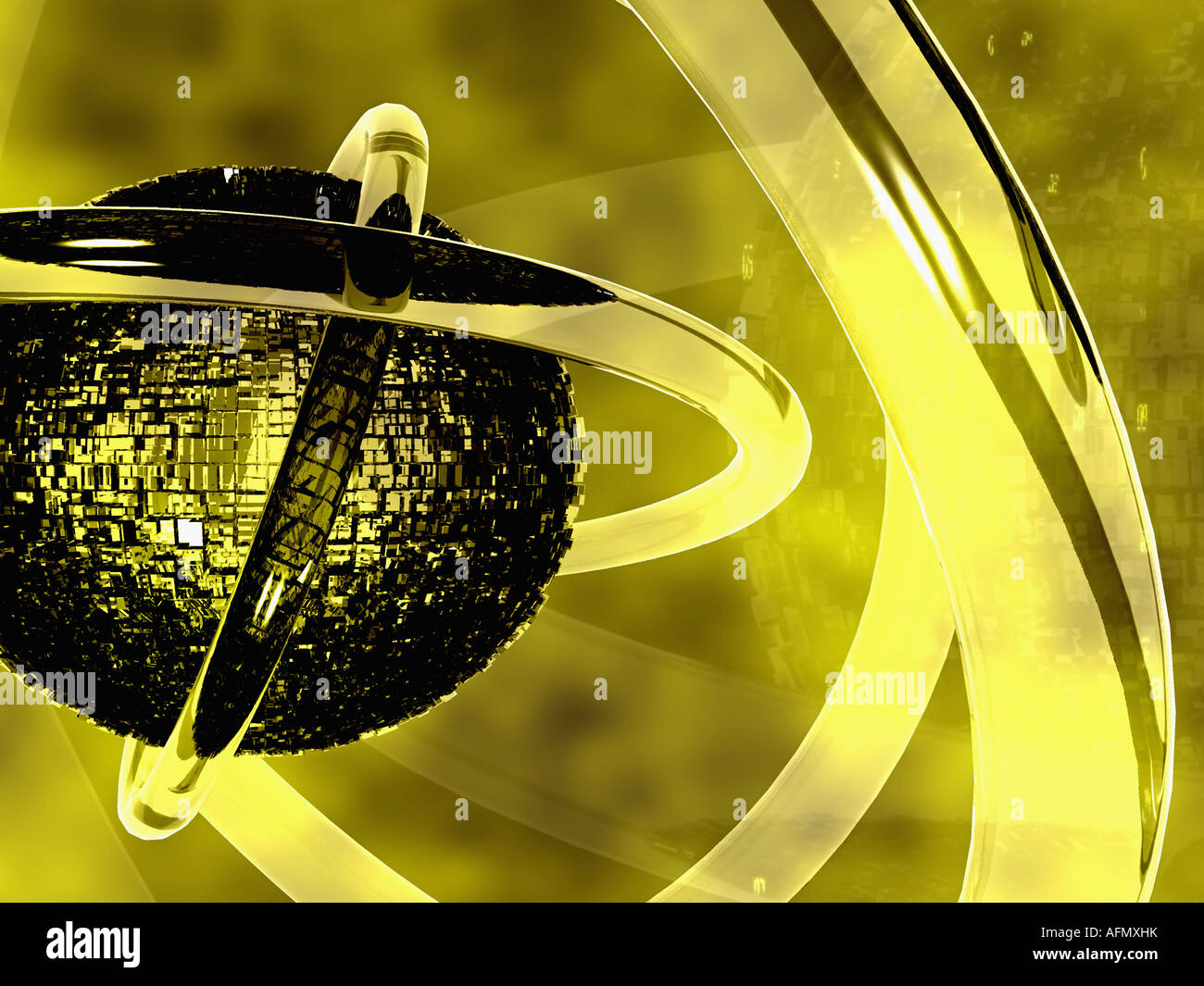 Rings around a sphere Stock Photo - Alamy